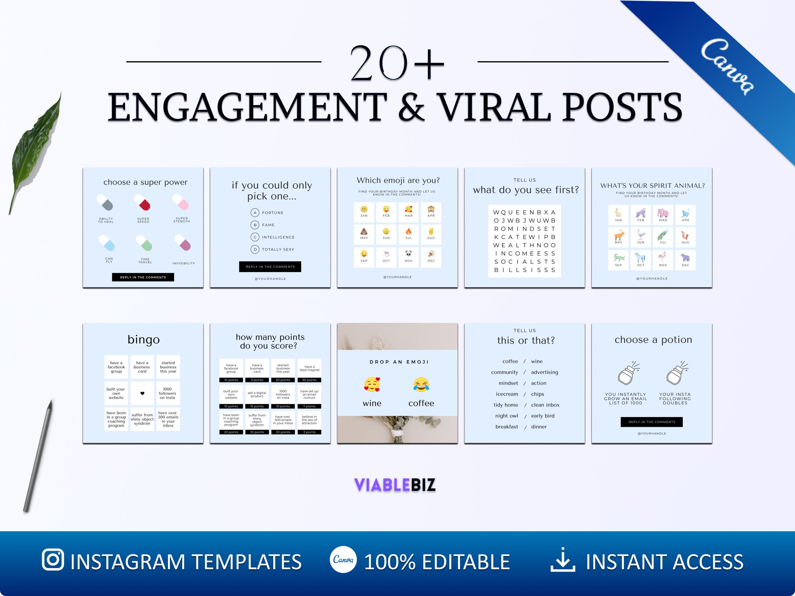 Social Media Bundle, Social Media Starter Kit, Content Calendar ...