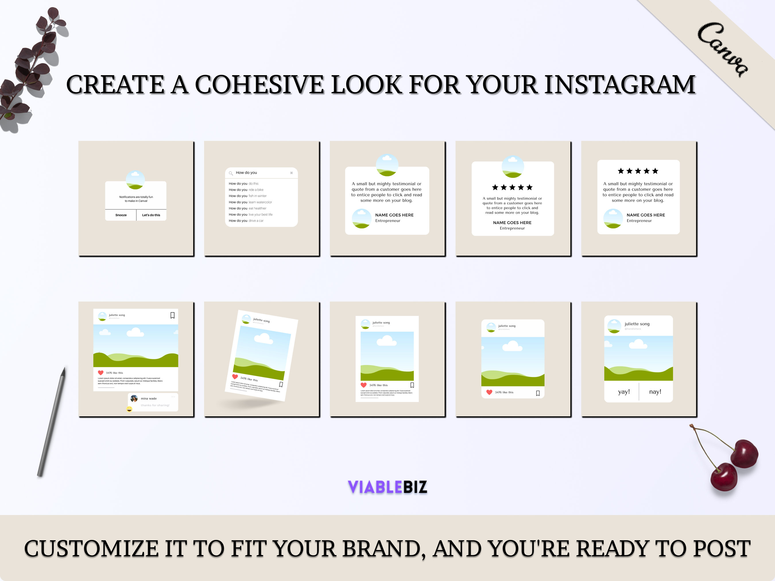 Notification Posts, Instagram Post Templates, Instagram Engagement ...