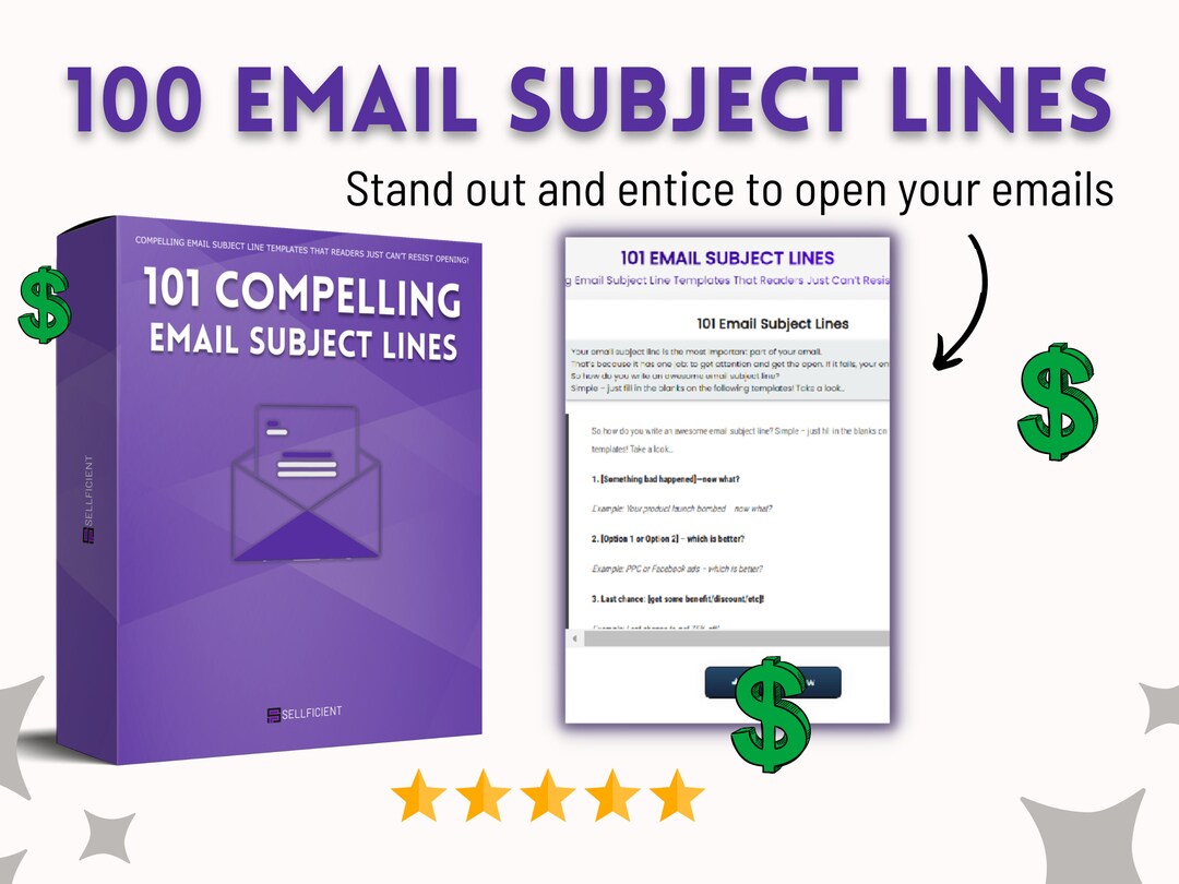 100 Email Subject Lines I Email Template Email Marketing I - Etsy UK
