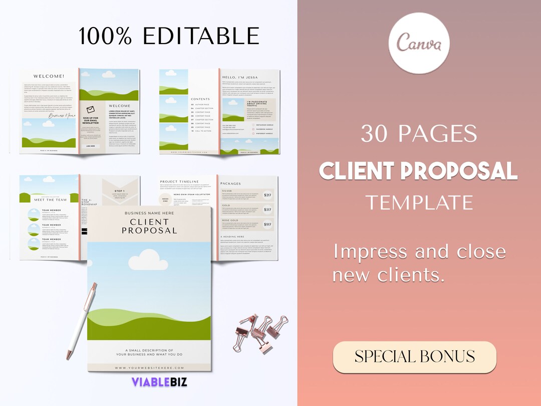 Client Proposal Template, Virtual Assistant Template, Business Proposal ...