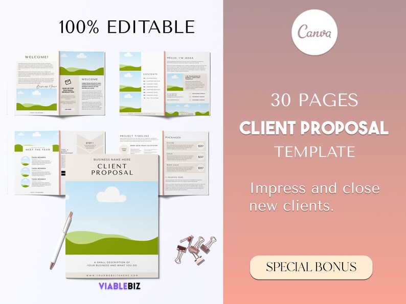 Client Proposal Template, Virtual Assistant Template, Business Proposal ...