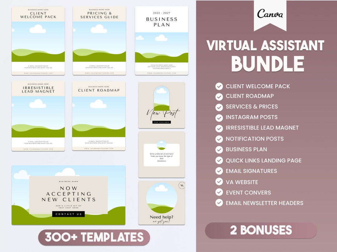 Virtual Assistant Bundle, Virtual Assistant Proposal, Client Welcome ...
