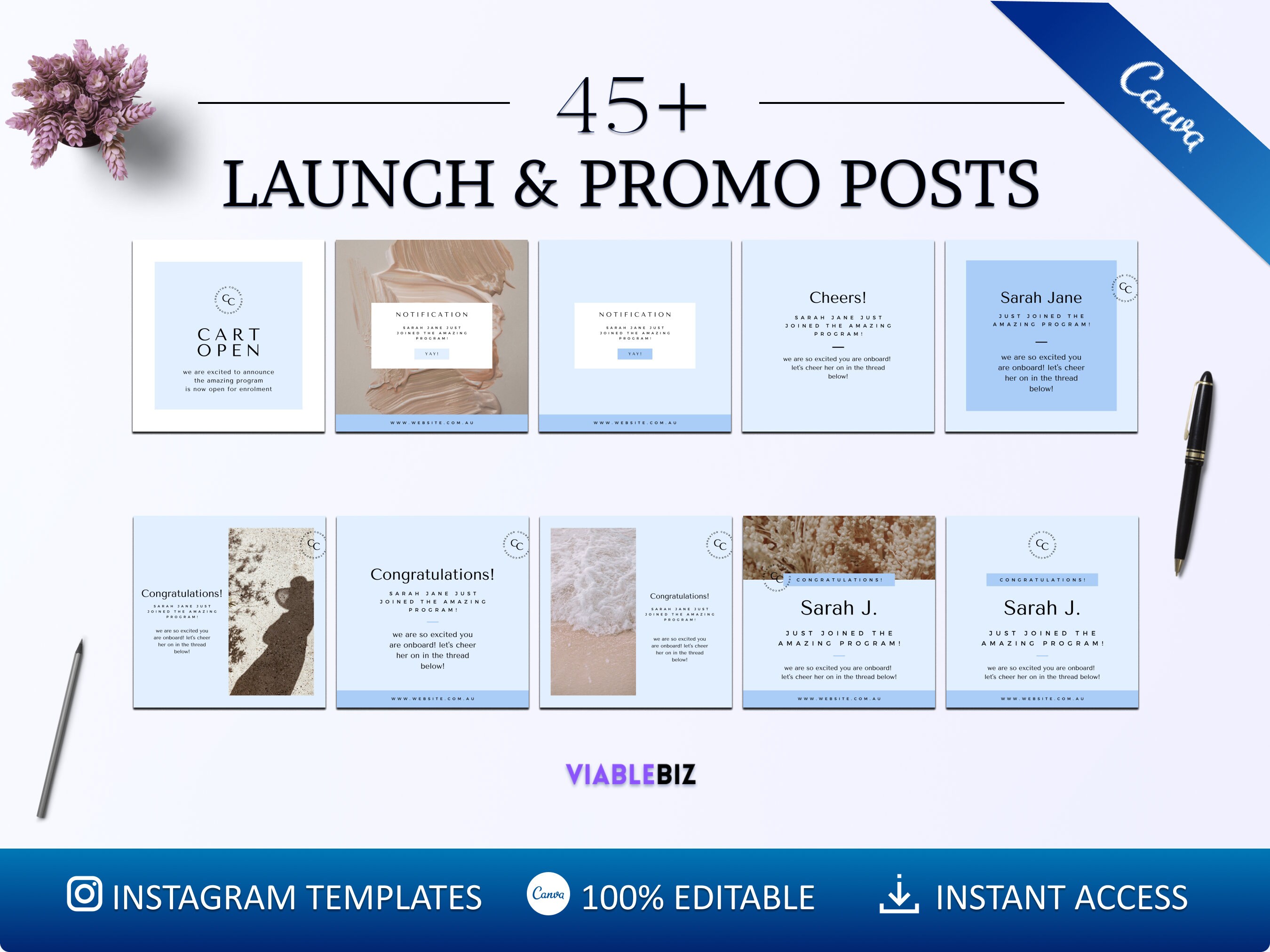 Social Media Bundle, Social Media Starter Kit, Content Calendar ...