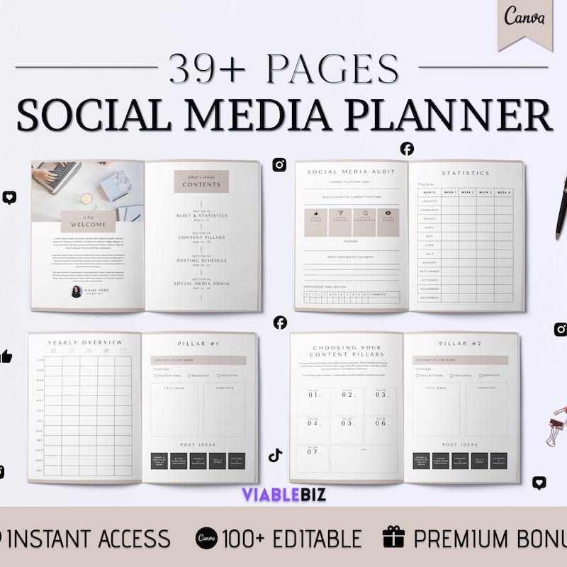 Social Media Planner - Etsy