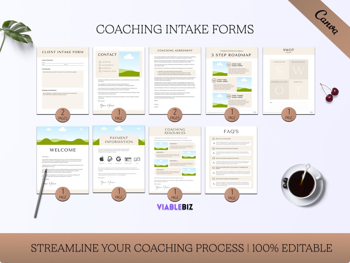 Life Coach Intake Forms, Coaching Templates, Coaching Worksheets, Coach ...