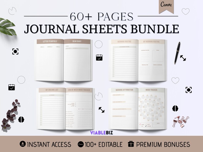 Productivity Planner Printable, Personal Planner, Habit Tracker, Daily ...