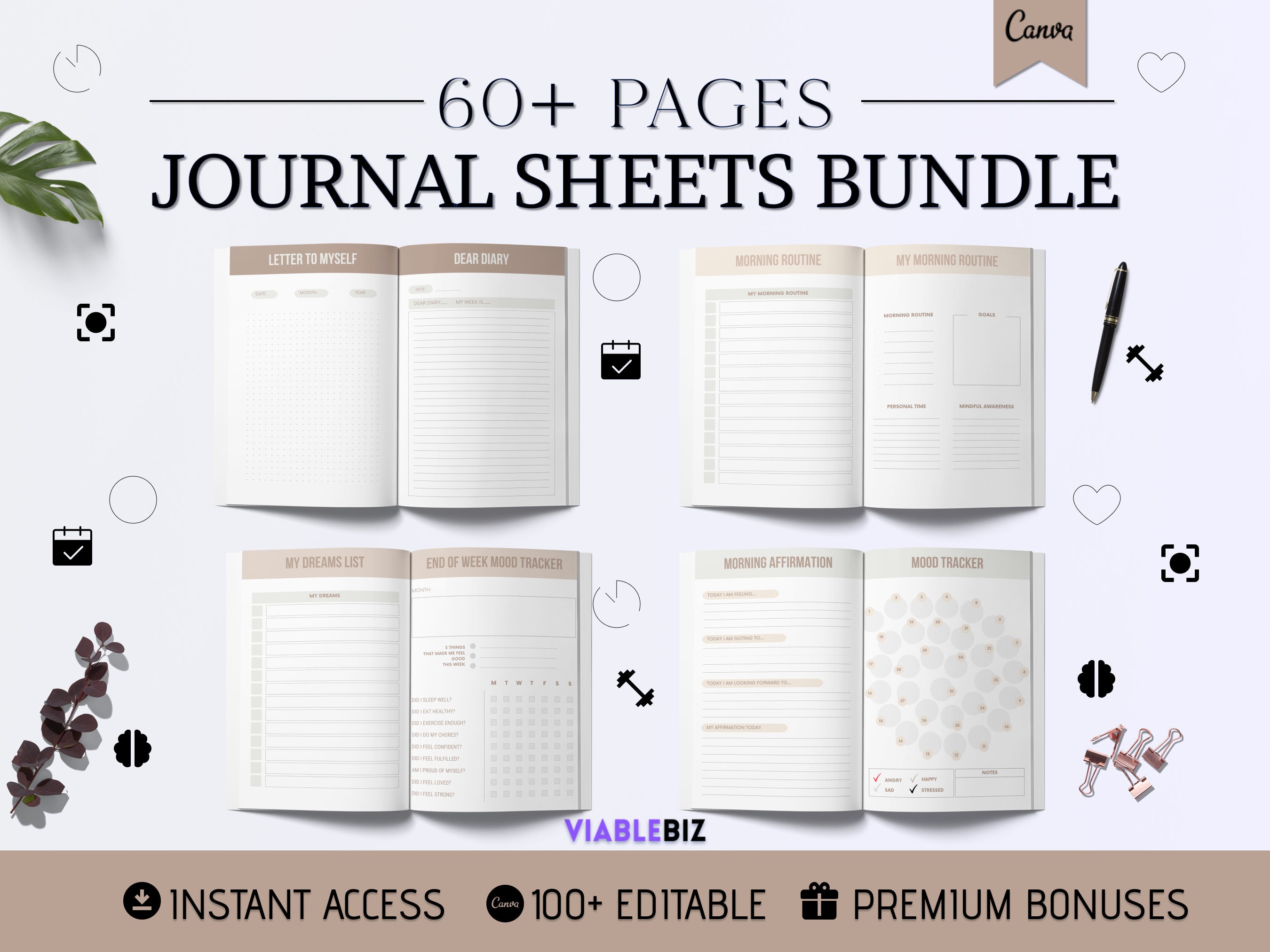 Productivity Planner Printable, Personal Planner, Habit Tracker, Daily ...