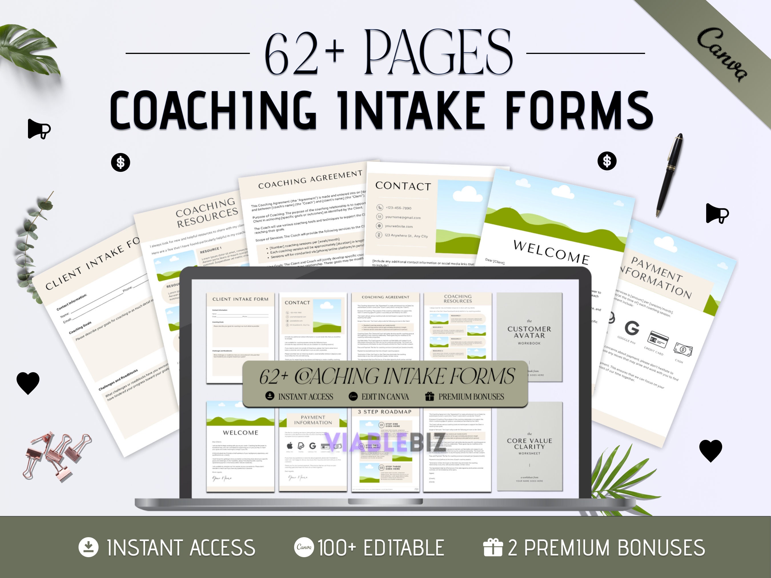 Life Coach Intake Forms, Coaching Templates, Coaching Worksheets, Coach ...