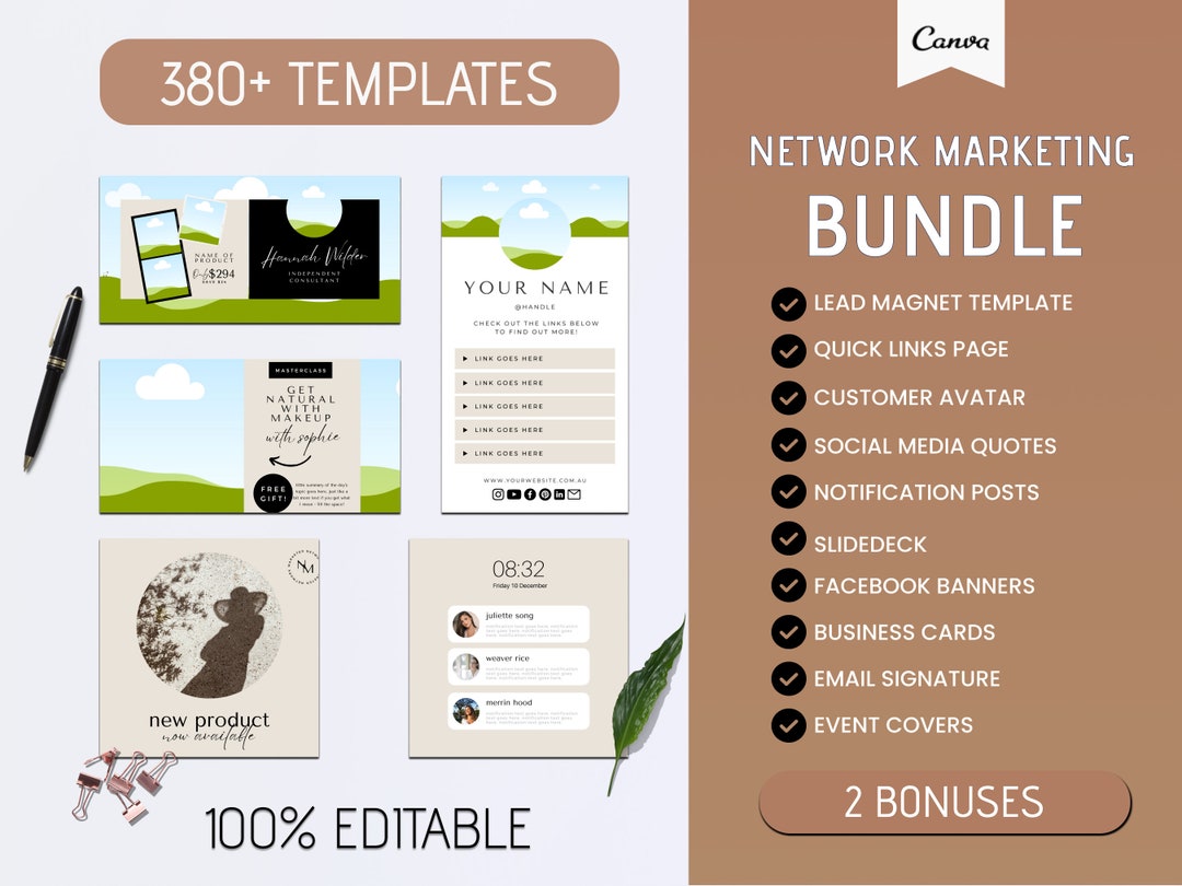 Network Marketing Bundle, MLM Social Media Templates, Network Marketing ...