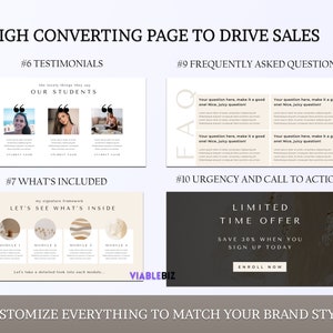 Course Sales Page Template, Canva Sales Page Template, Course Creator Sales Page, Canva Website ...