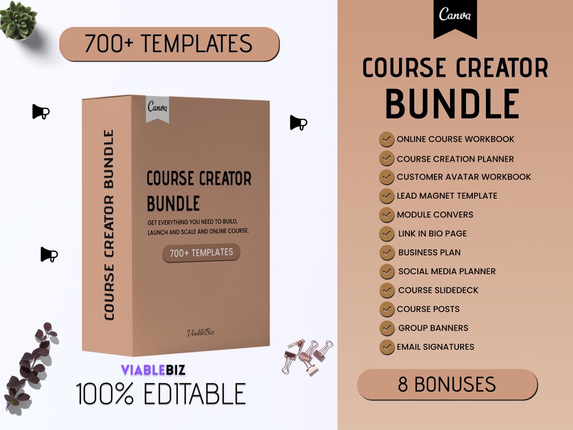 Course Creator Template Bundle, Course Ebook, Course Launch Template ...