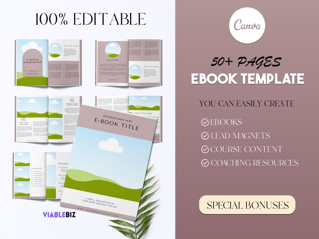 Ebook Template Canva Lead Magnet, Editable Freebie Template, Canva ...