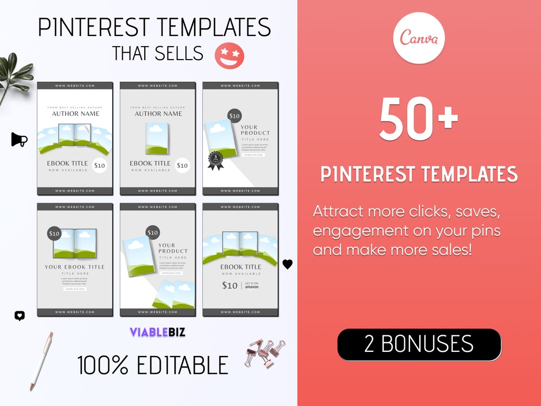 Pinterest Templates, Mockup Templates, Pinterest Ebook Templates ...