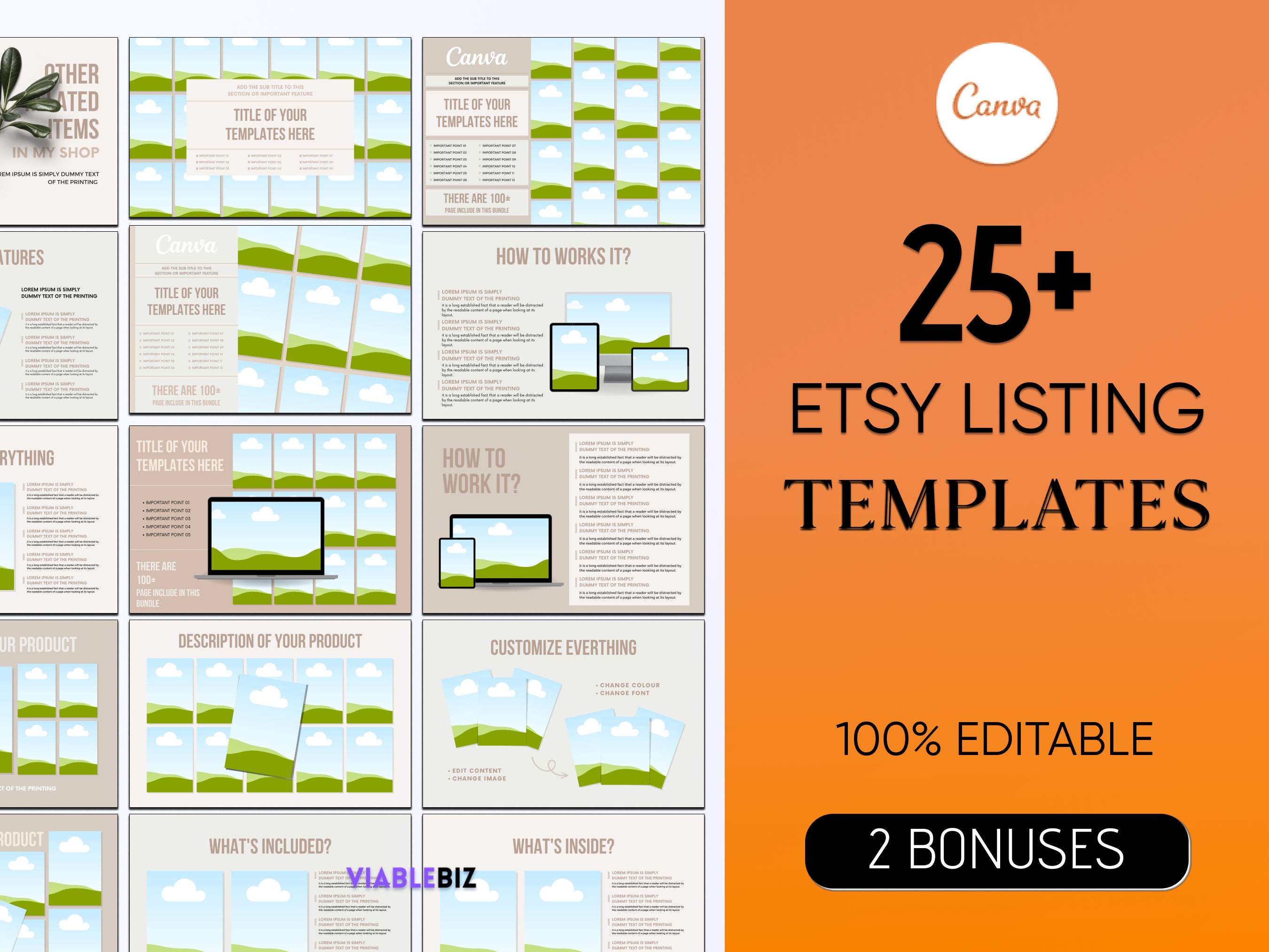 Etsy Listing Mockup Templates, Digital Product Listing Templates ...