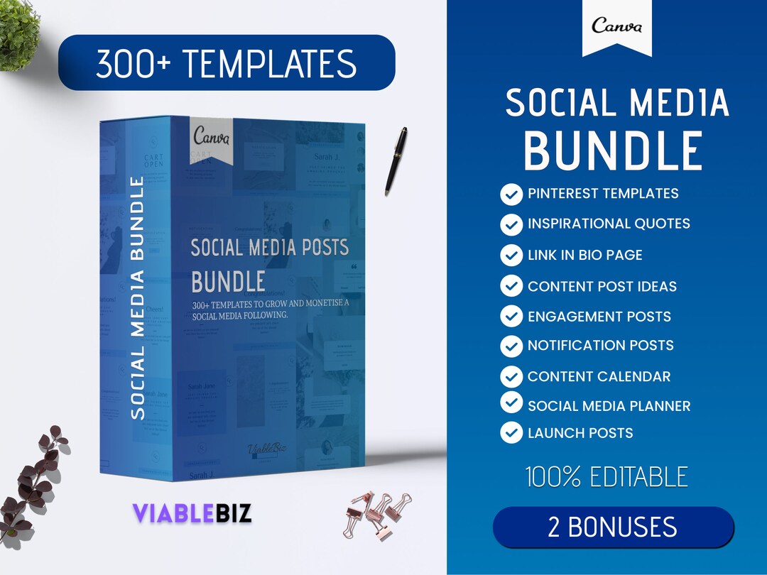 Social Media Bundle, Social Media Starter Kit, Content Calendar ...