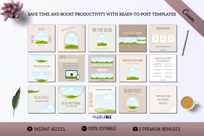 Instagram Blog Templates, Instagram Post Templates, Instagram Blog ...