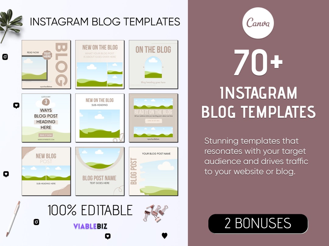 Instagram Blog Templates, Instagram Post Templates, Instagram Blog ...