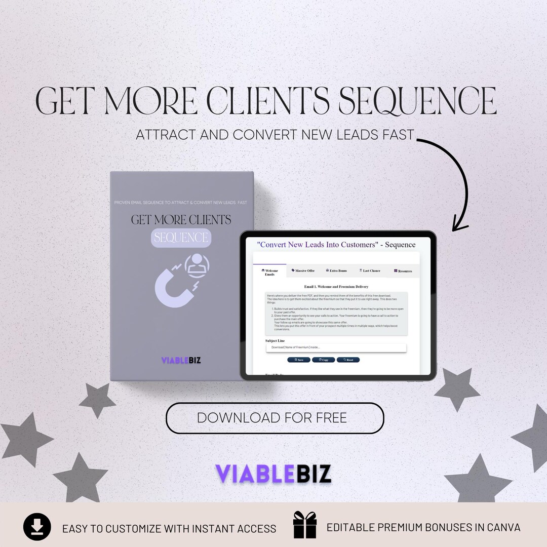 Get Clients Email Sequence, Email Marketing Templates, Welcome Emails ...
