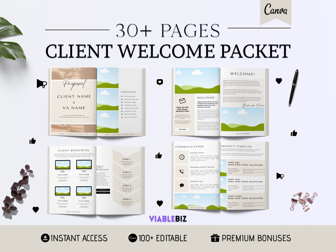 Client Welcome Packet Template, Virtual Assistant Welcome Packet, New ...