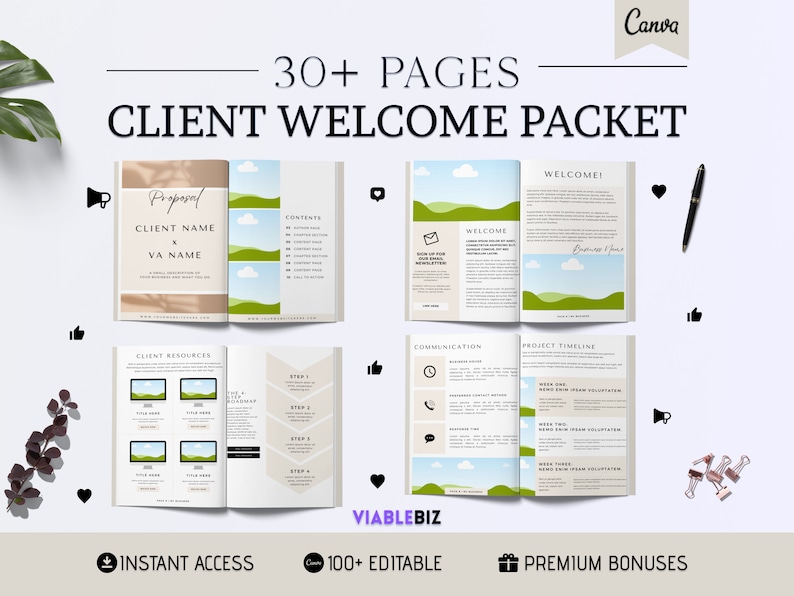 Client Welcome Packet Template, Virtual Assistant Welcome Packet, New ...