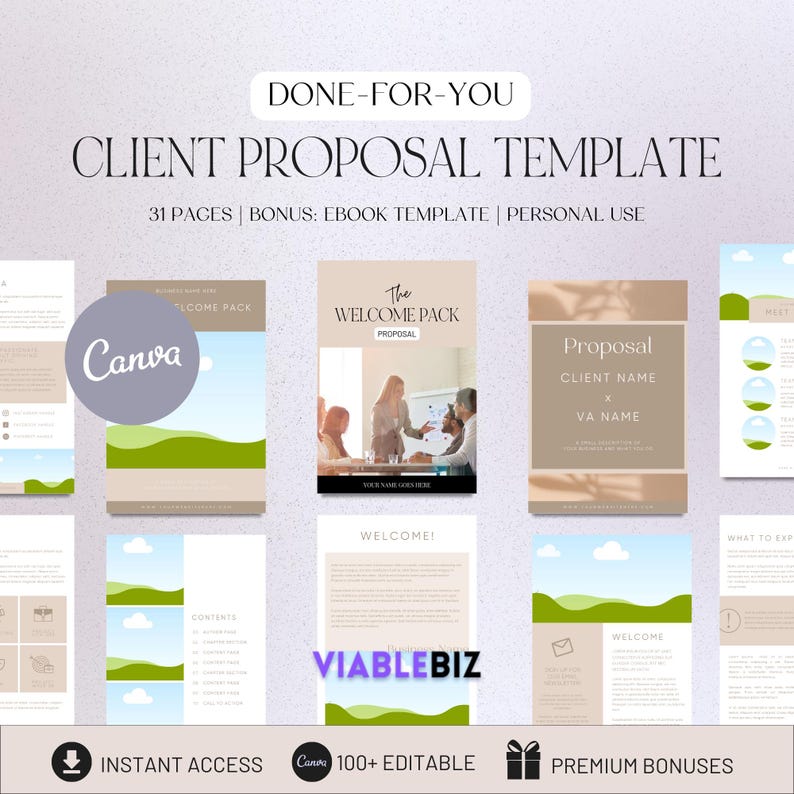 Client Proposal Template, Virtual Assistant Template, Business Proposal ...