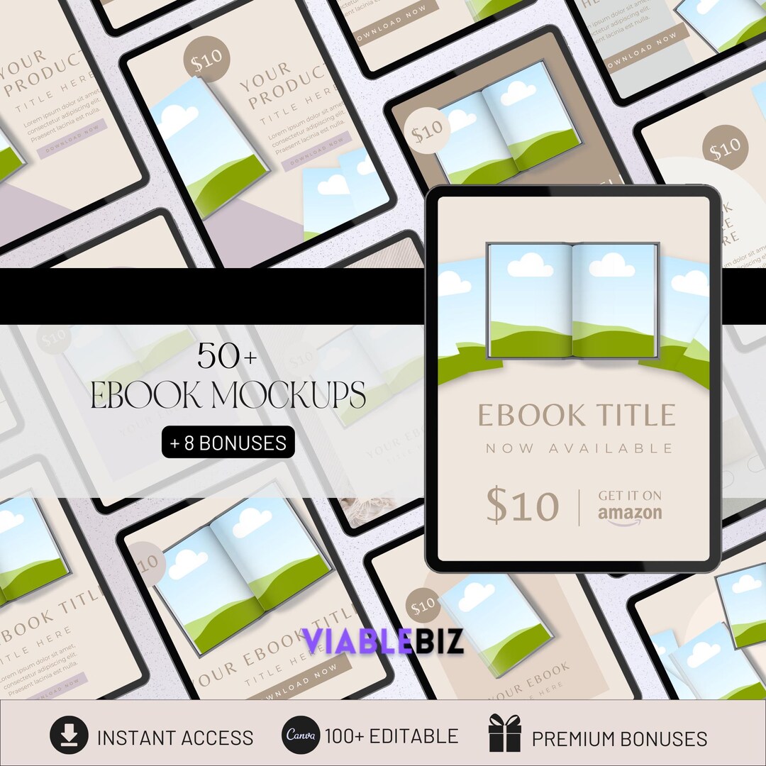 Etsy Mockup Bundle: Ebook & Digital Product Templates (canva, PLR) - Etsy