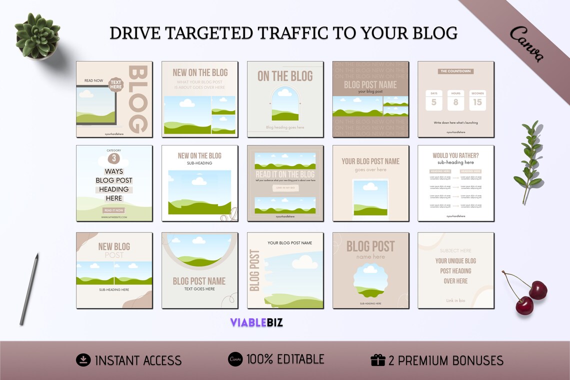 Instagram Blog Templates, Instagram Post Templates, Instagram Blog ...