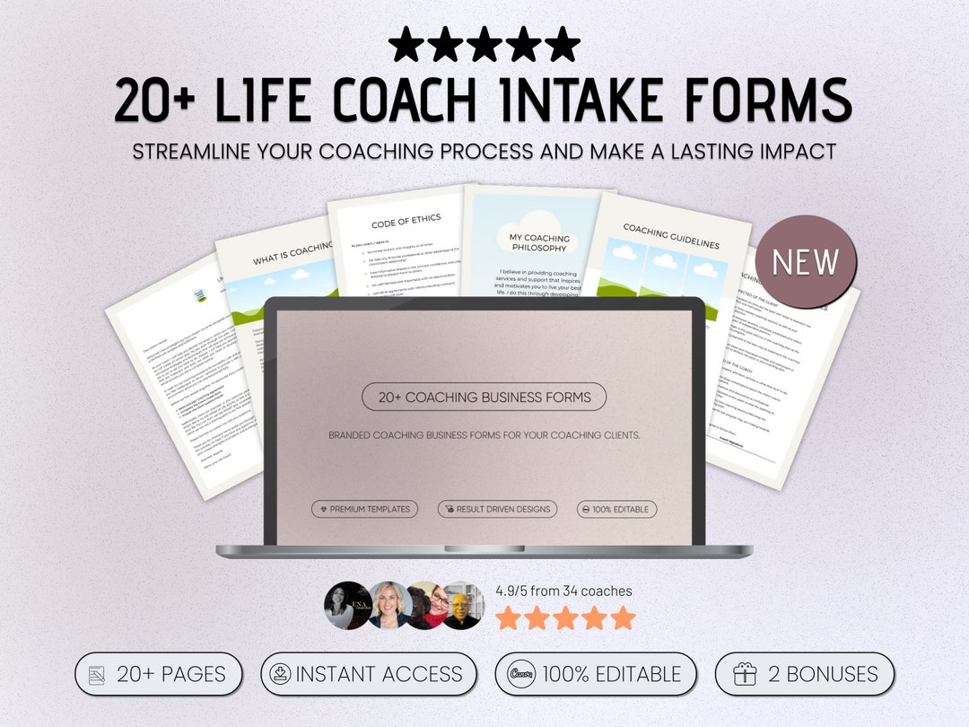Life Coach Intake Forms, Client Onboarding Questionnaire, Coaching ...