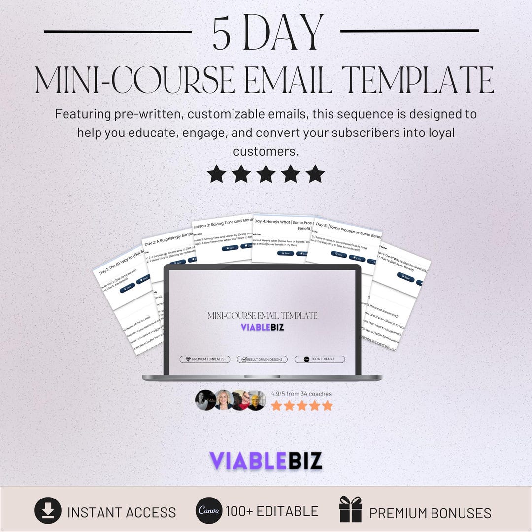 Mini-course Email Sequence, Email Marketing Templates, 5 Days Email ...
