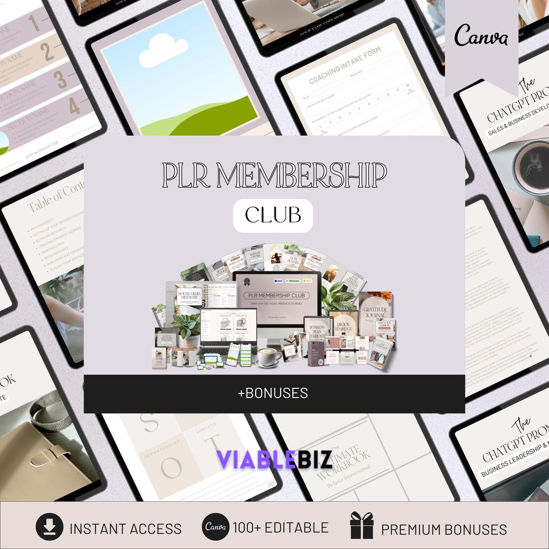 Canva Templates: PLR Membership Club, Editable Workbooks - Etsy