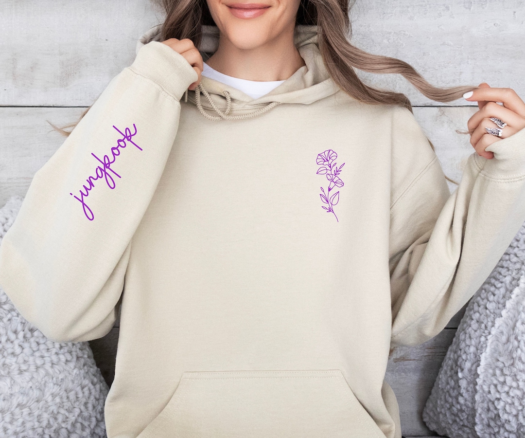 Jungkook JK Birth Flower Hoodie, Bangtan Hoodie, BTS Army Hoodie, BTS ...