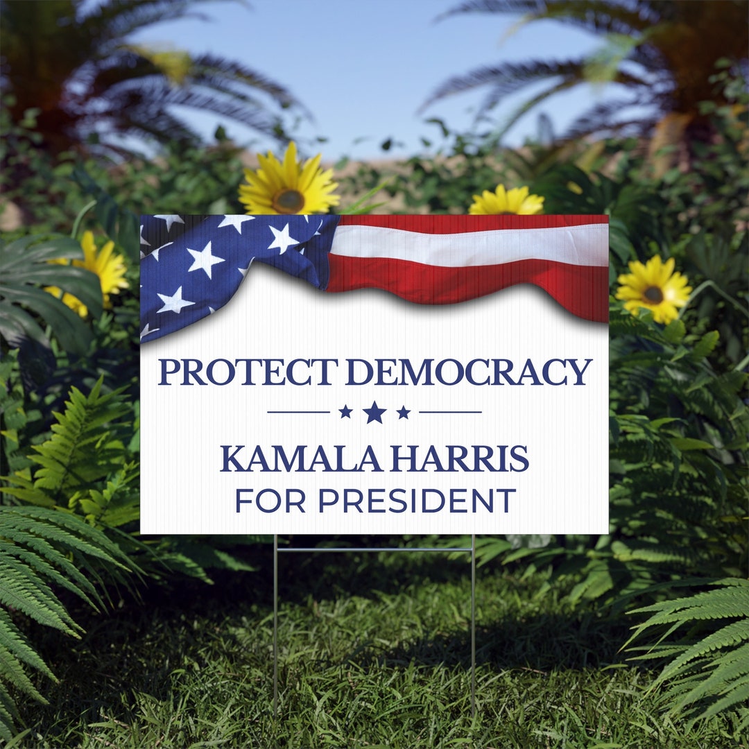 Protect Democracy Kamala Harris for President Yard Sign, Kamala Harris ...