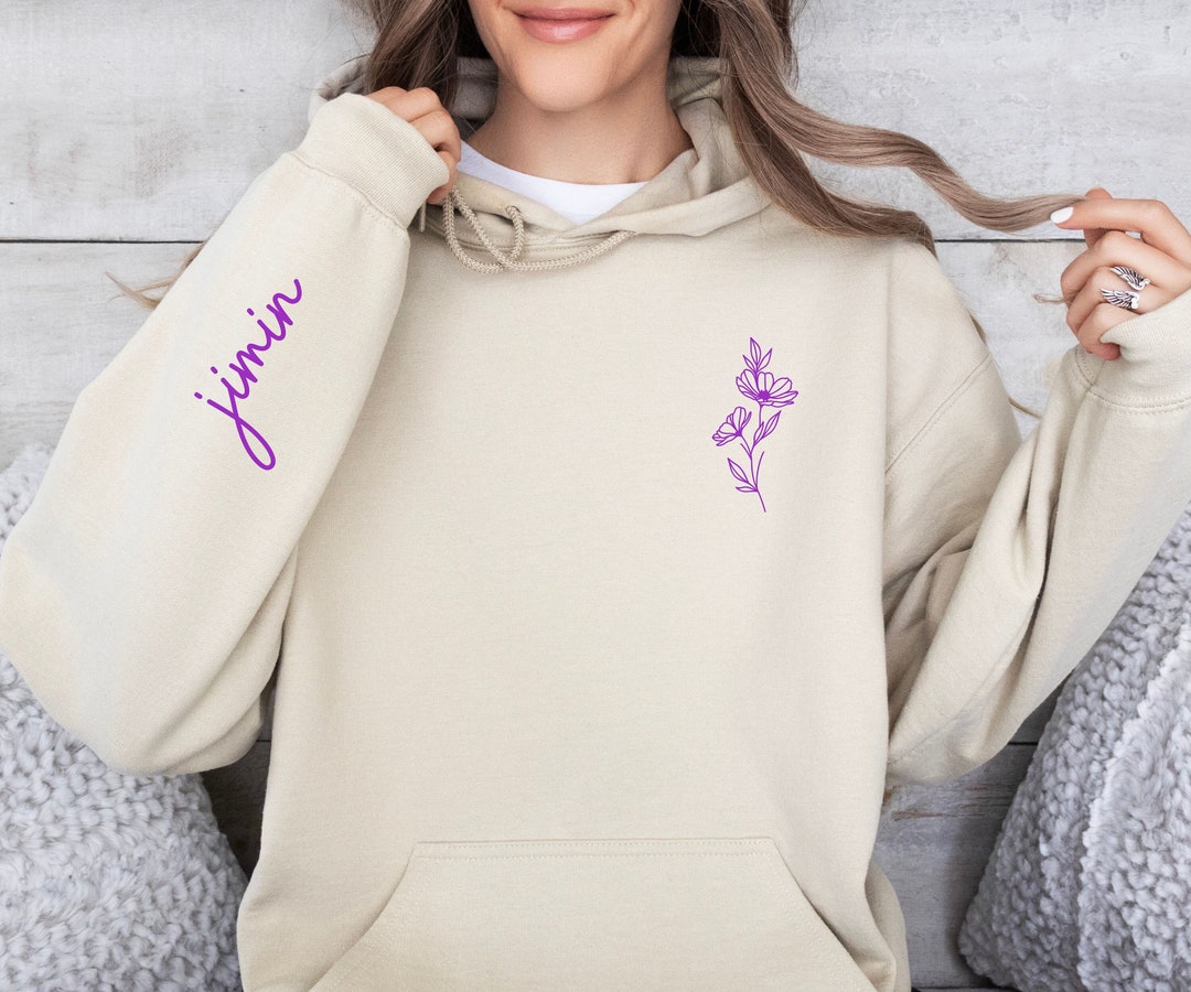 Jimin Birth Flower Hoodie, Bangtan Hoodie, BTS Army Hoodie, BTS Gift ...