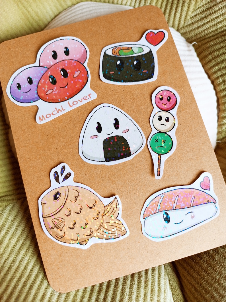 Pack of 6 Cute Japanese Food Stickers - Etsy