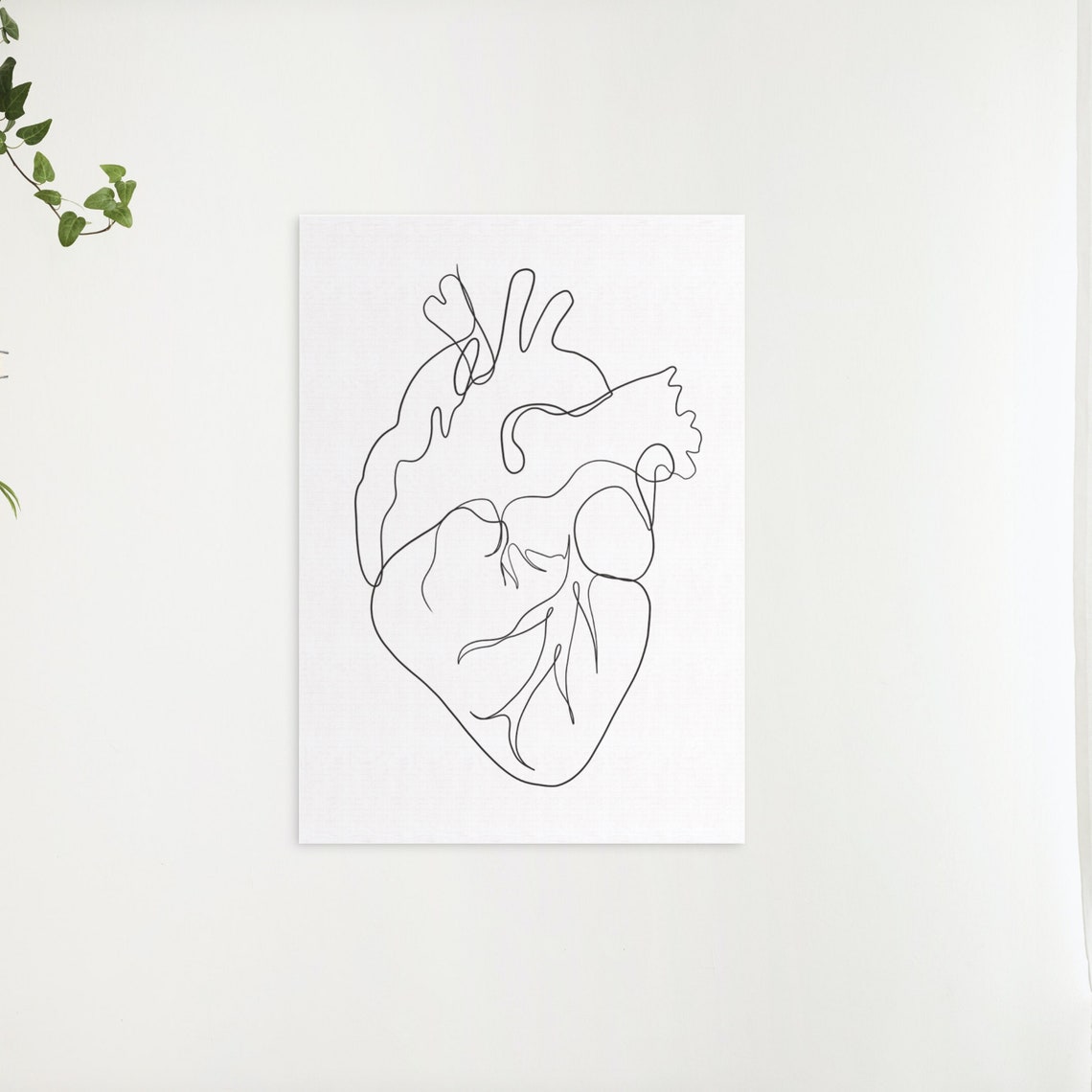 Line Heart Digital Art, Printable Medical Anatomy Art, Anatomy Wall ...