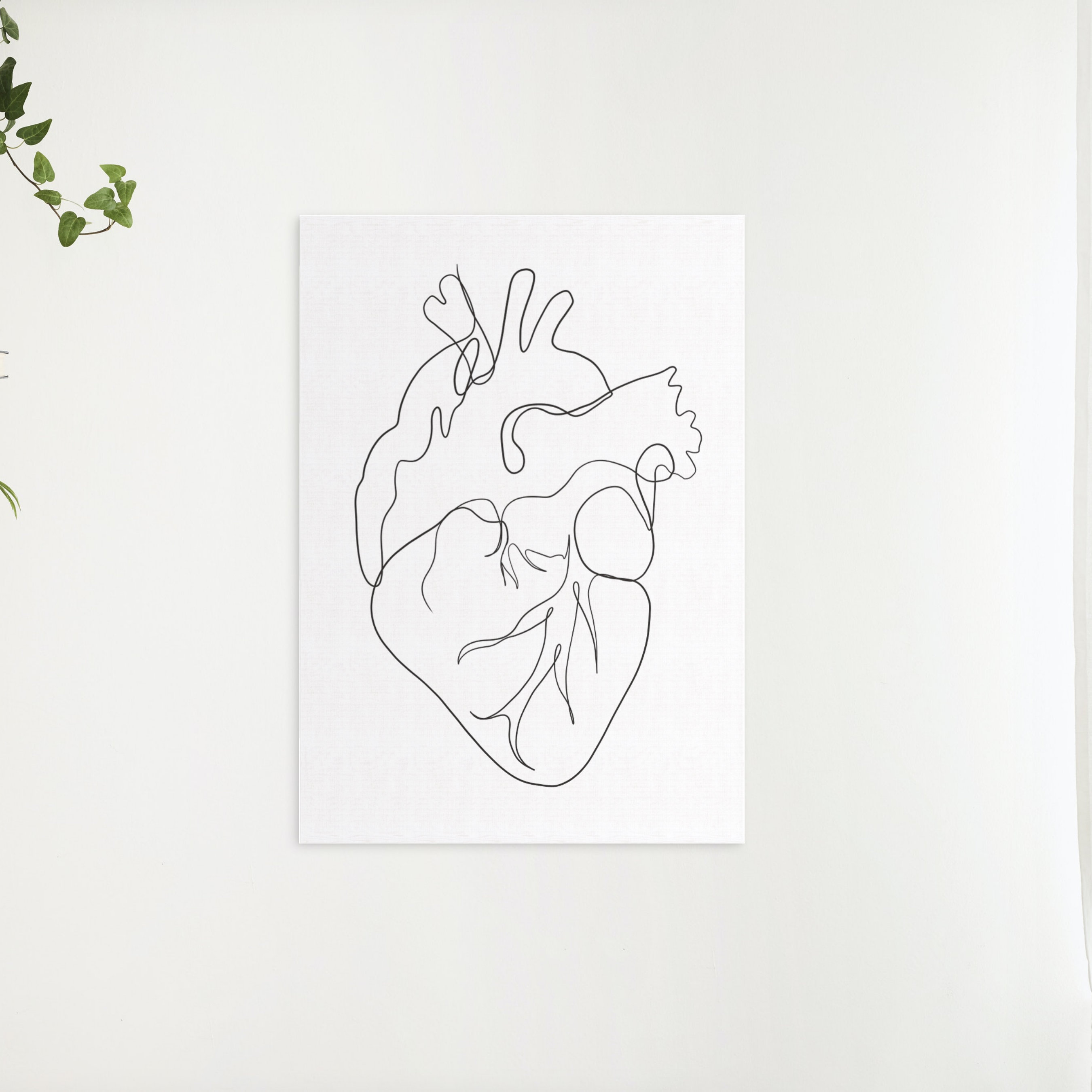 Line Heart Digital Art, Printable Medical Anatomy Art, Anatomy Wall ...