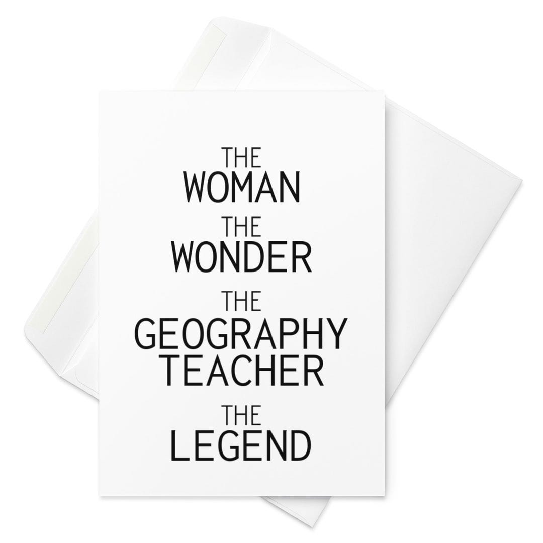 Funny Geography Teacher Thank You New Job Promotion Appreciation ...