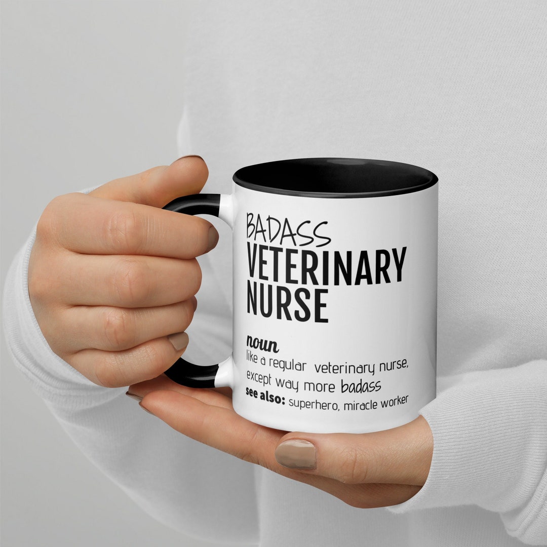 Badass Veterinary Nurse Definition Gift, Funny Vet Nurse Coffee Mug ...