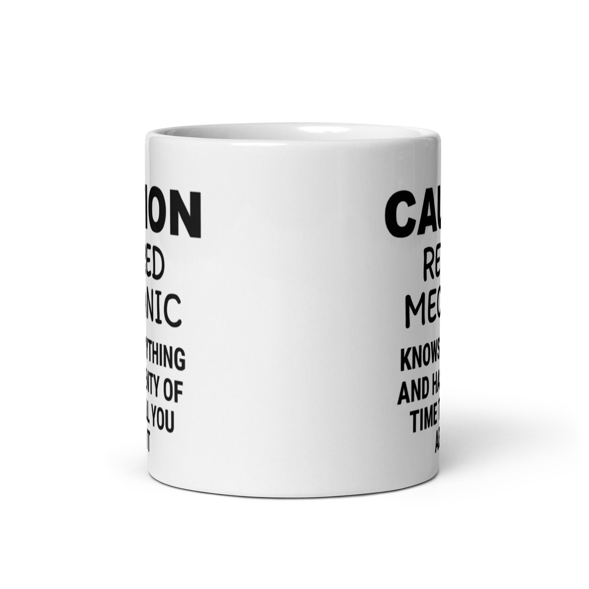 Mechanic Retirement Gift, Caution Retired Mechanic Coffee Mug, Mechanic ...
