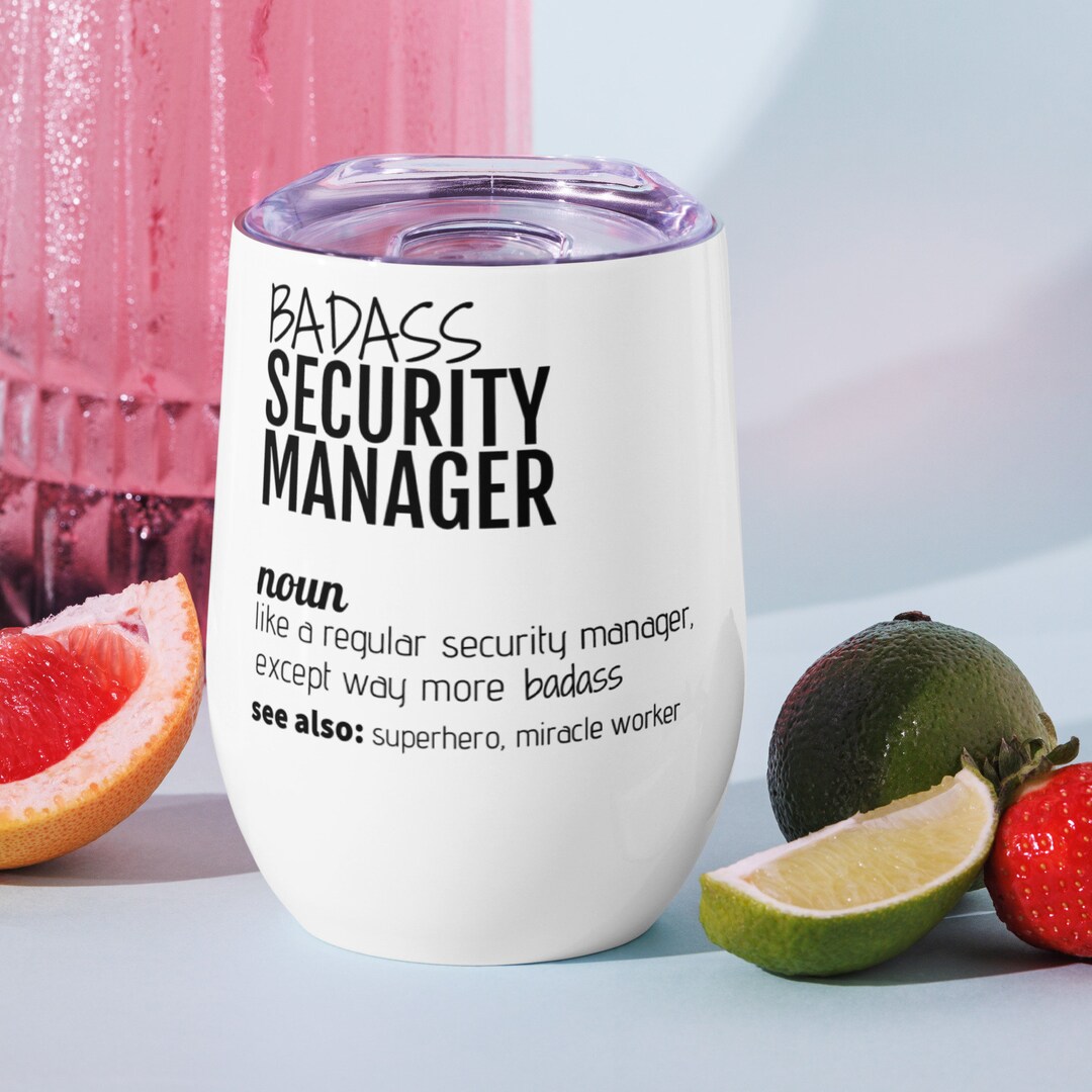 Funny Security Manager Gift, Badass Security Manager Definition Wine ...