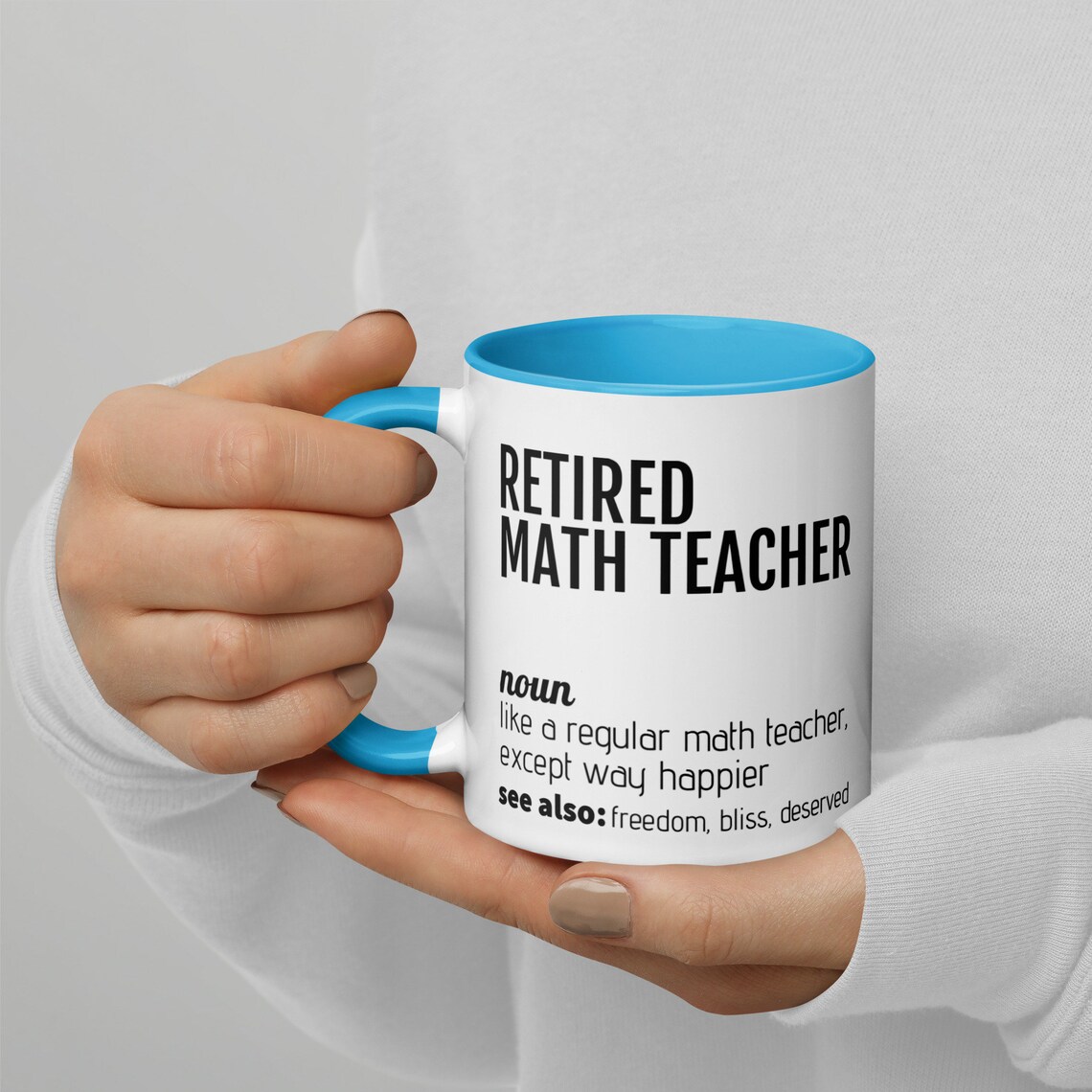 Retired Math Teacher Definition Coffee Mug, Funny Math Teacher Thank ...