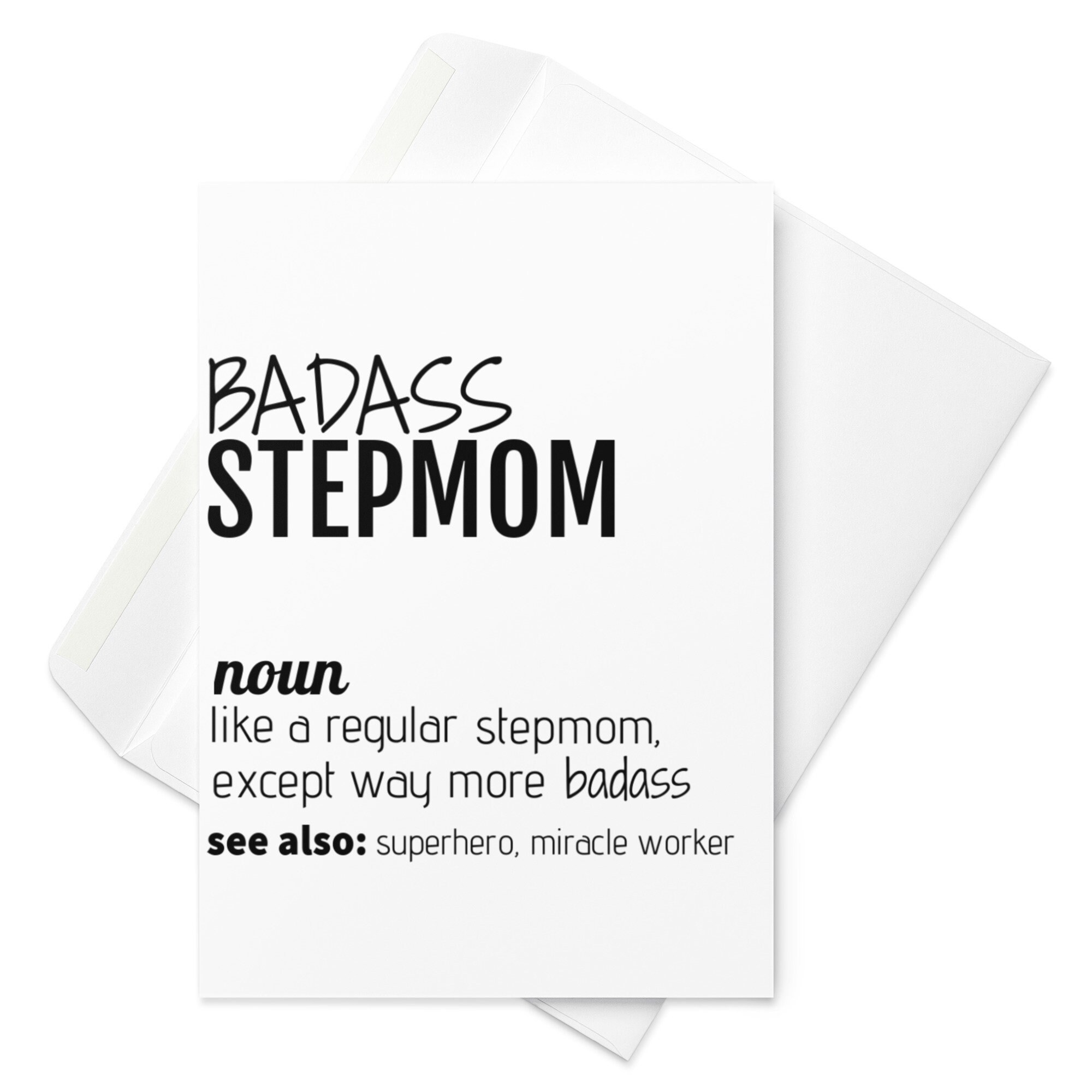 Funny Stepmom Card Badass Stepmom Definition Greeting Card New