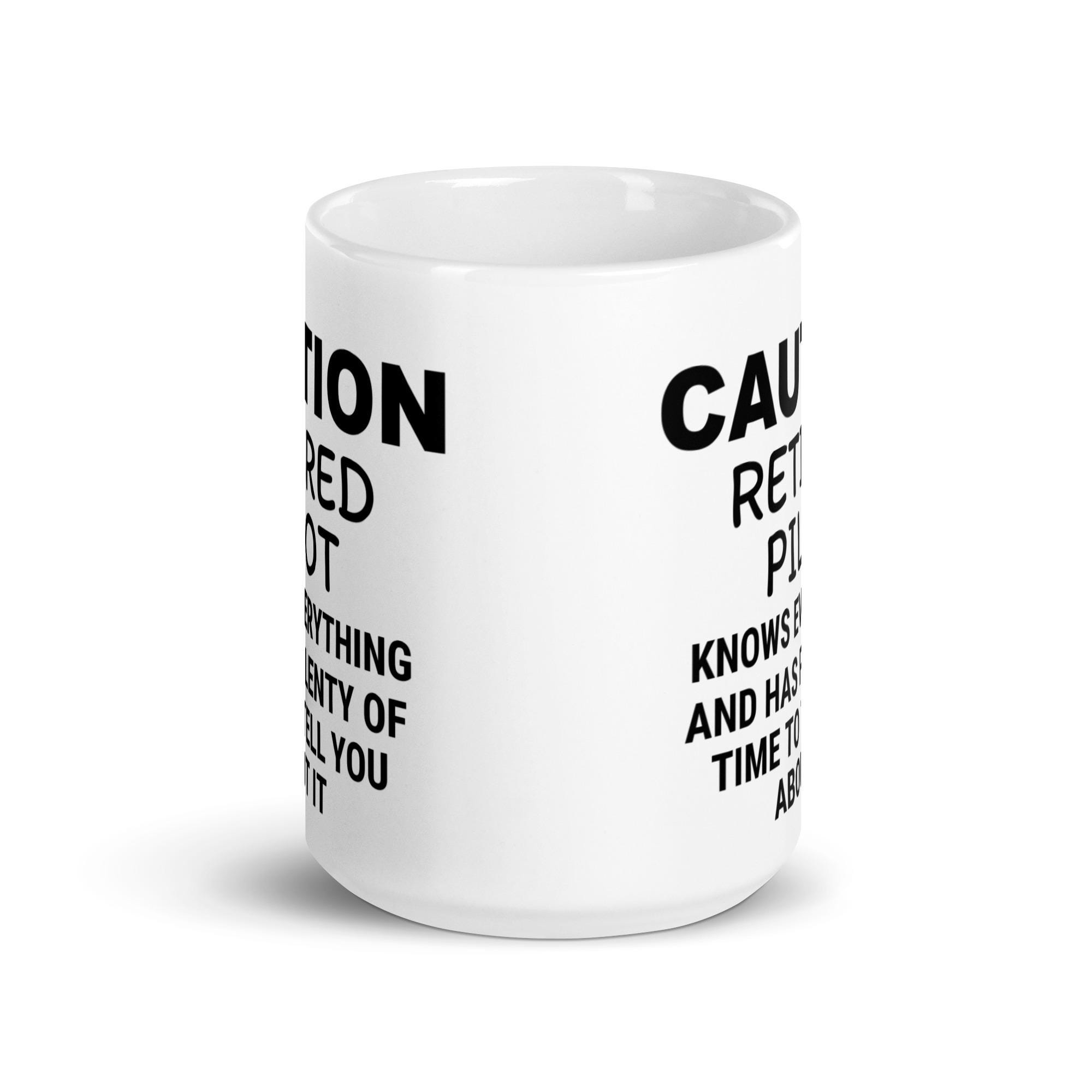 Caution Retired Pilot Coffee Mug, Funny Pilot Retirement Gift, Gift for ...