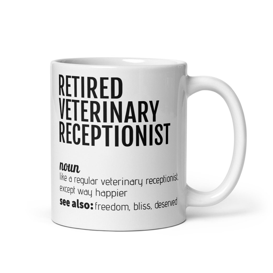 Retired Veterinary Receptionist Definition Coffee Mug, Funny Vet ...