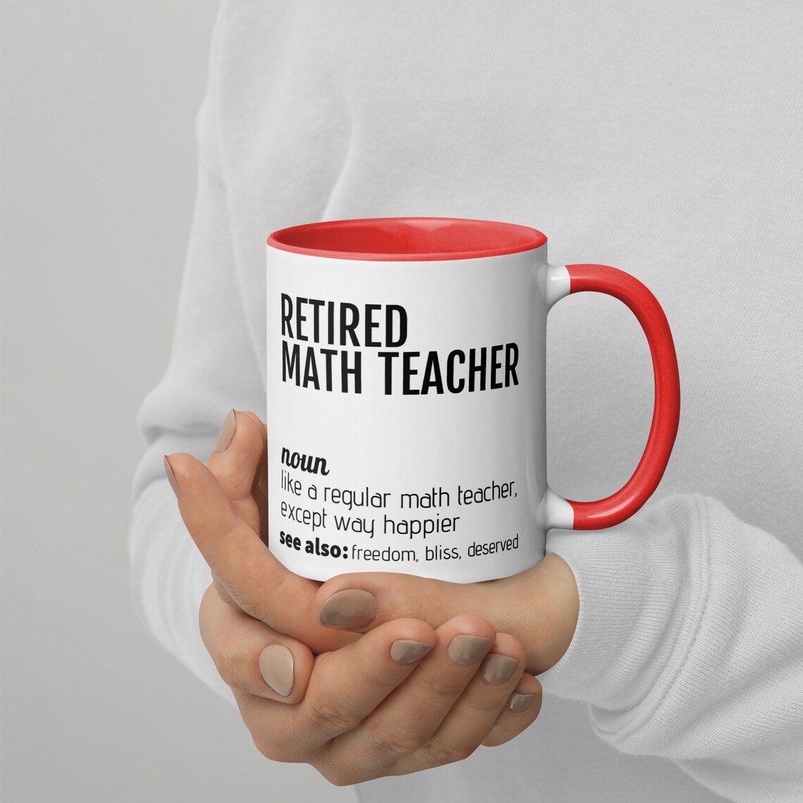 Retired Math Teacher Definition Coffee Mug, Funny Math Teacher Thank ...