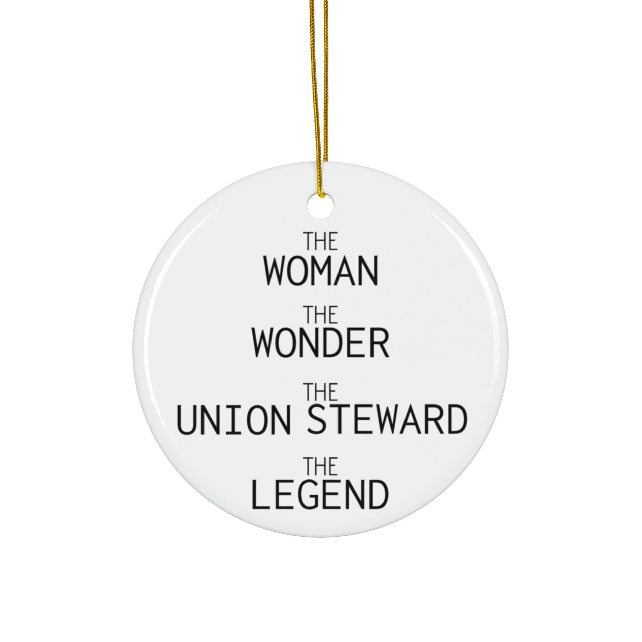 Union Steward Woman Wonder Ceramic Ornament, Union Steward Thank You ...