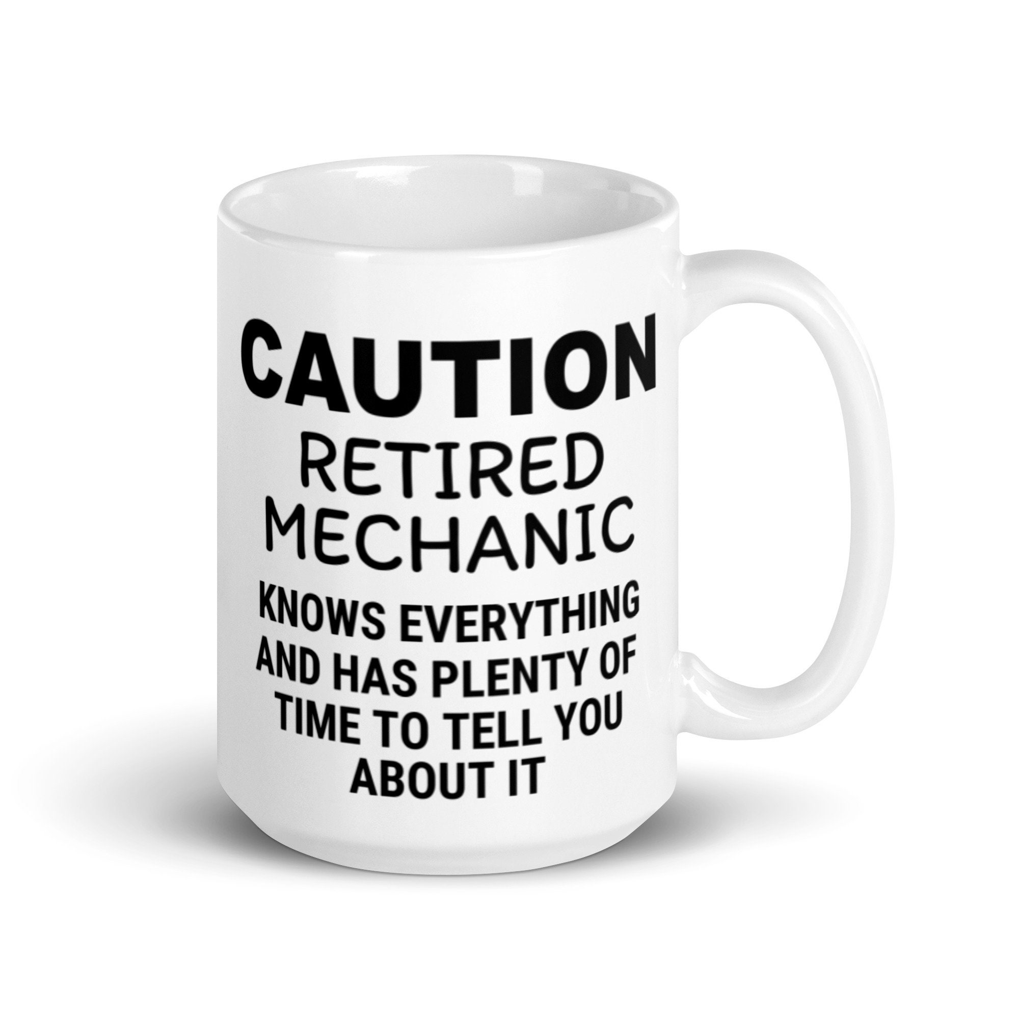Mechanic Retirement Gift, Caution Retired Mechanic Coffee Mug, Mechanic ...