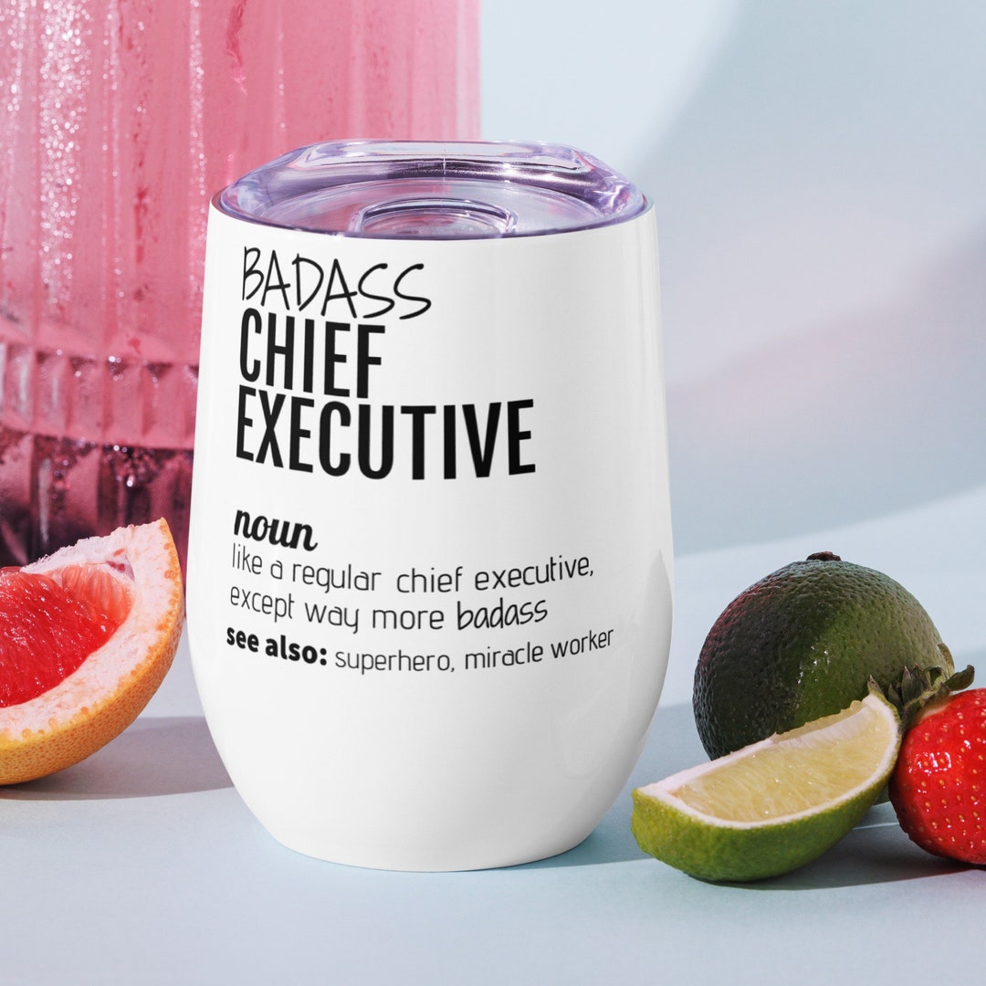 Badass CEO Definition Wine Tumbler, Chief Executive Thank You New Job ...