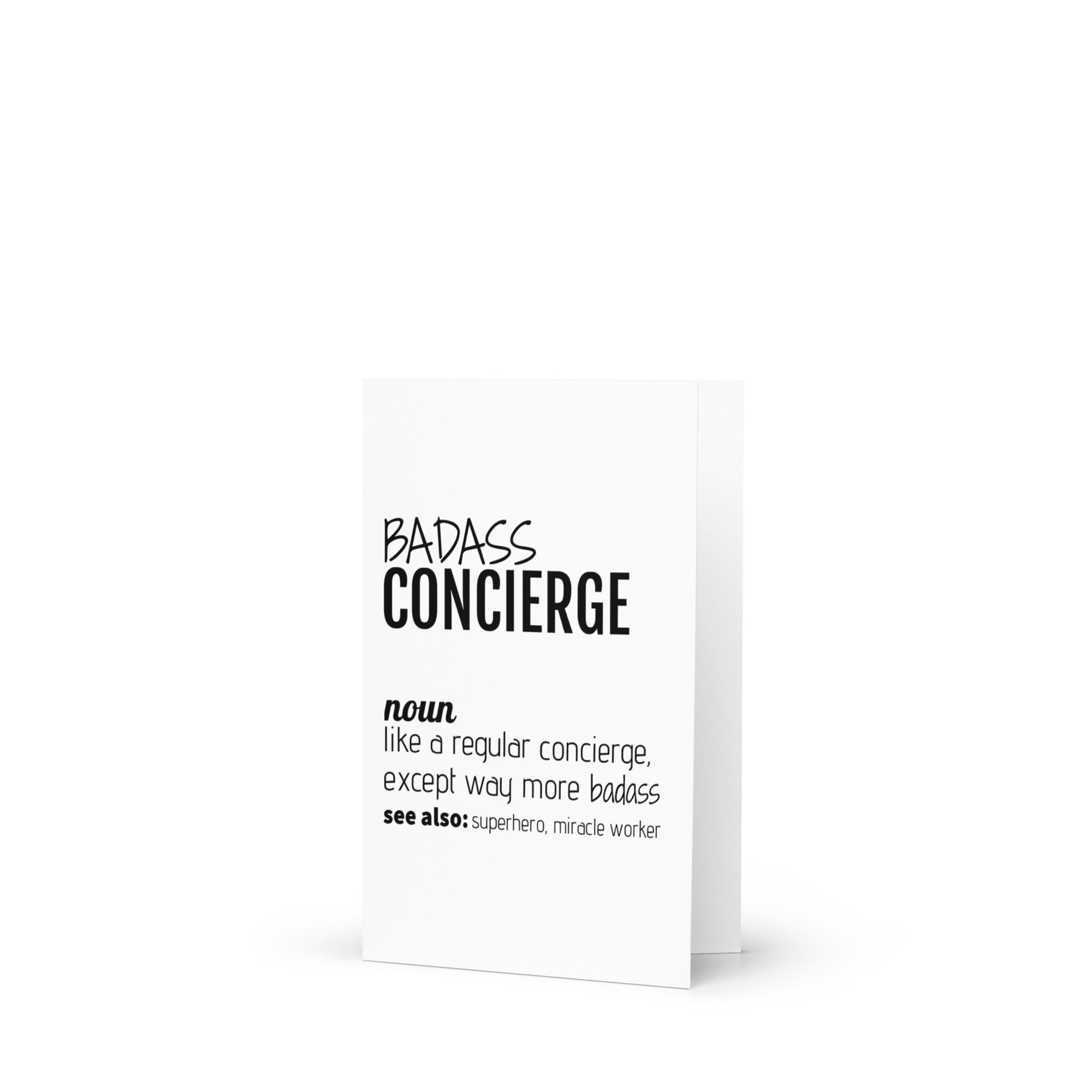Badass Concierge Definition Greeting Card, Concierge Card for Men ...