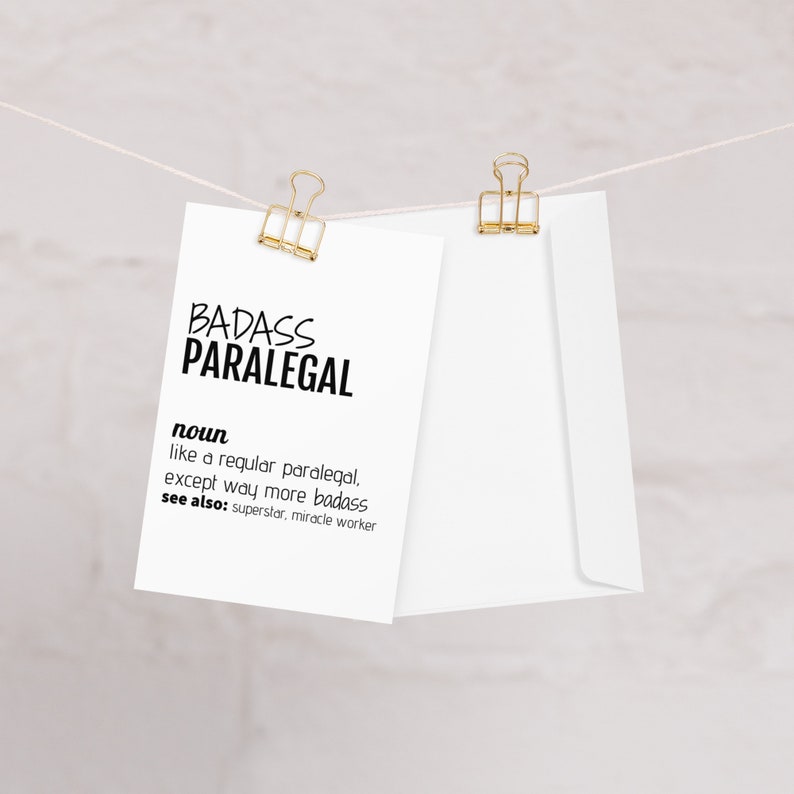 Badass Paralegal Definition Greeting Card, Funny Paralegal Card for ...